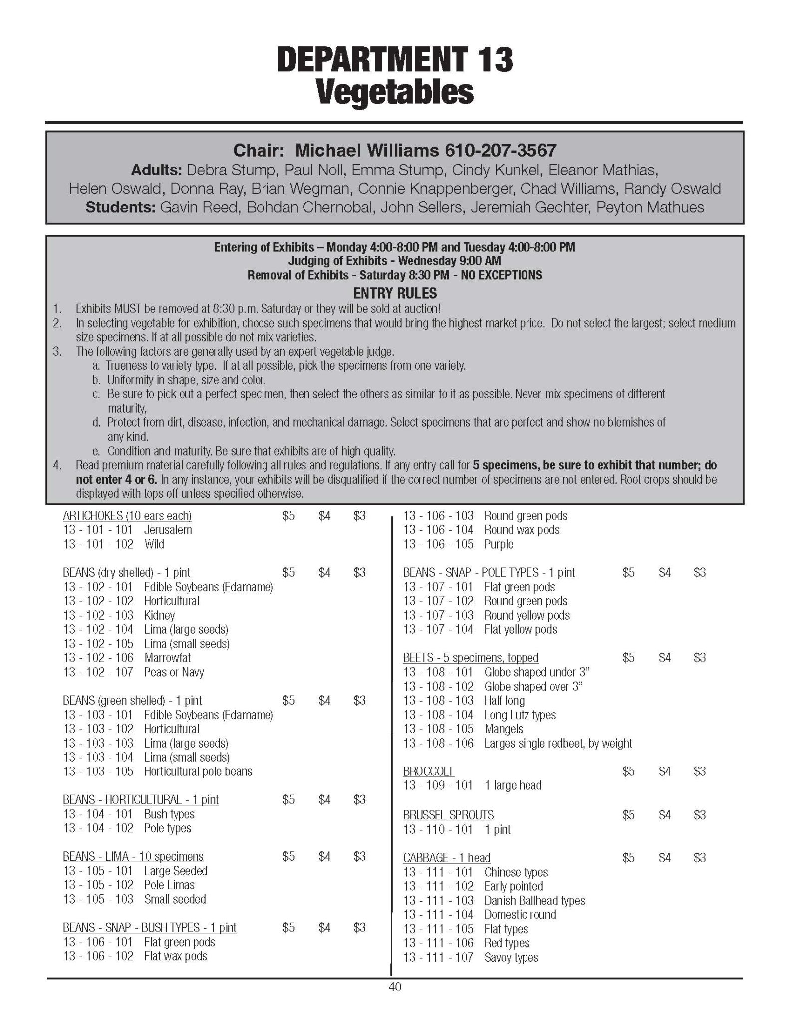 Departments - Oley Fair