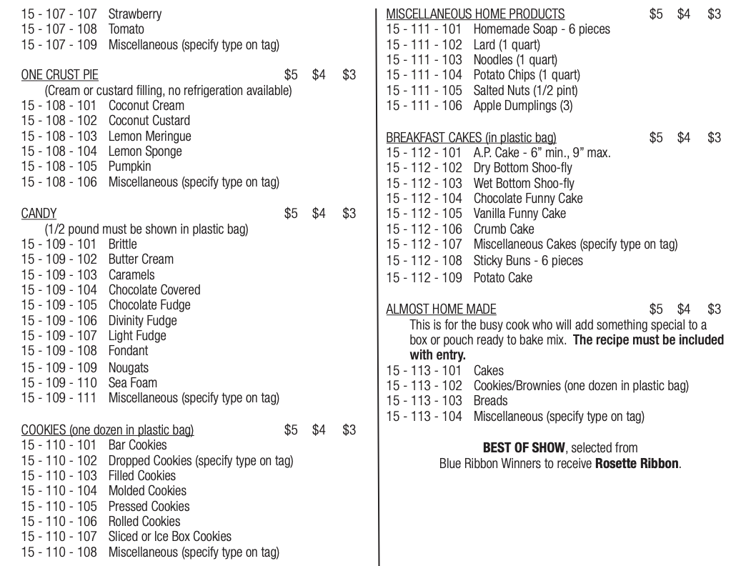 Departments - Oley Fair