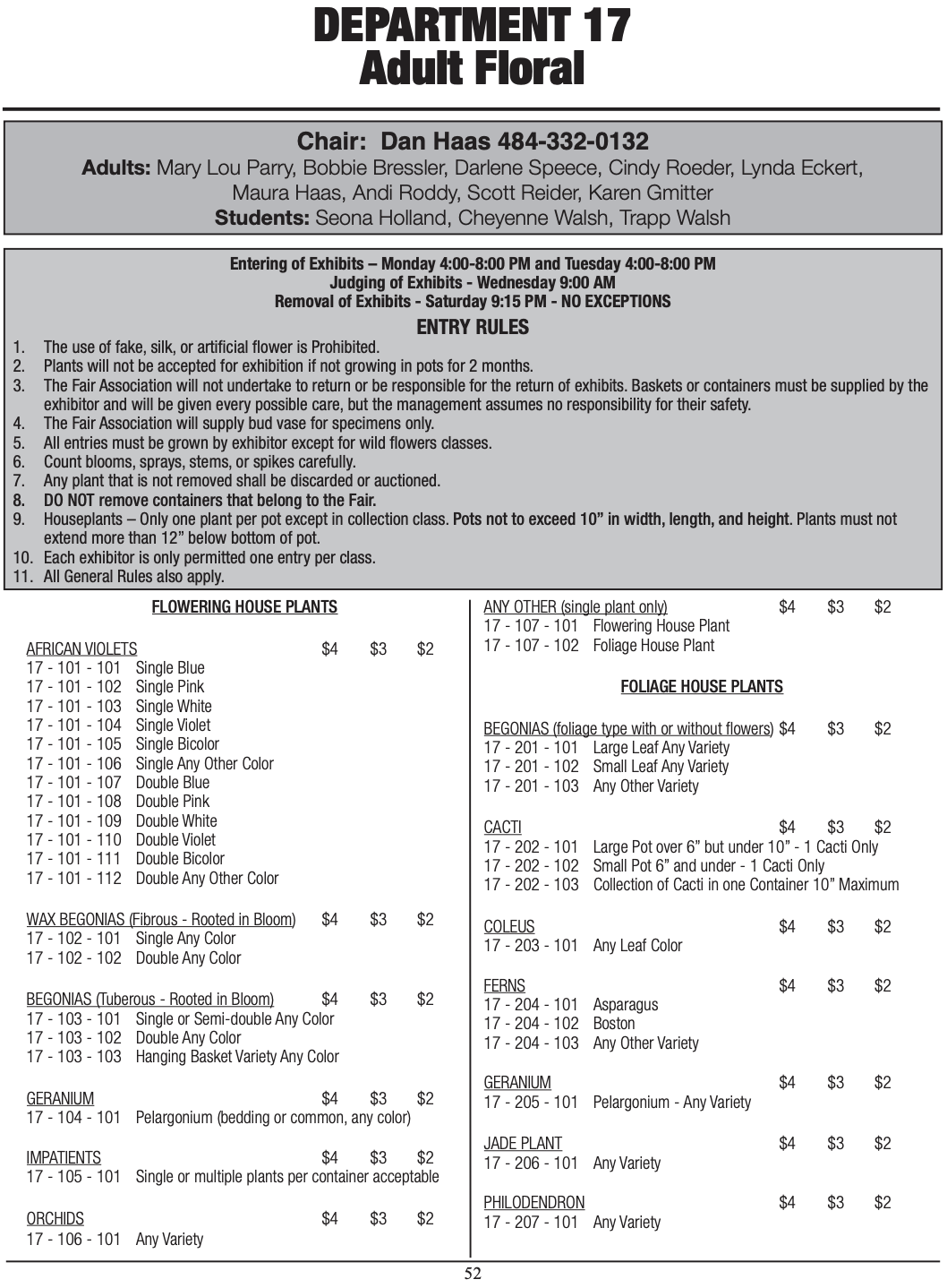 Departments - Oley Fair